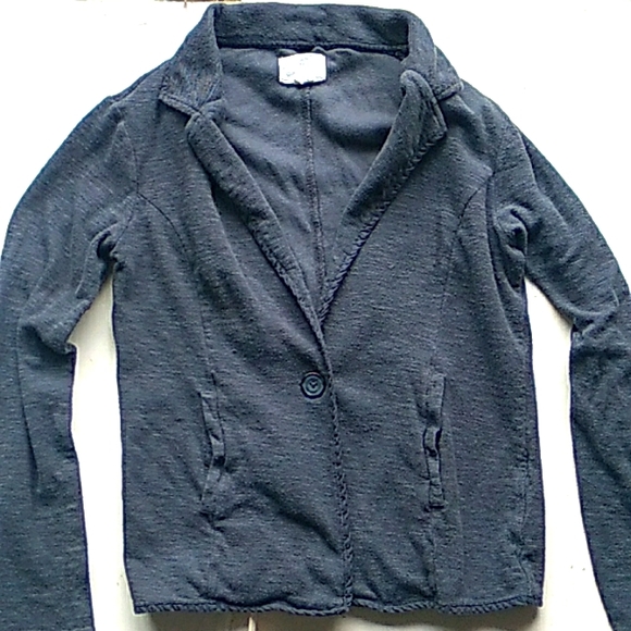 Caslon | Jackets & Coats | Caslon Gray Cotton Knit Blazer | Poshmark